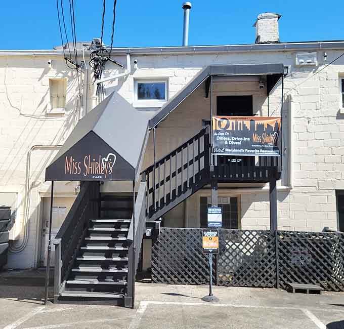 Those stairs leading up to breakfast bliss are basically the stairway to heaven, just with better coffee waiting.