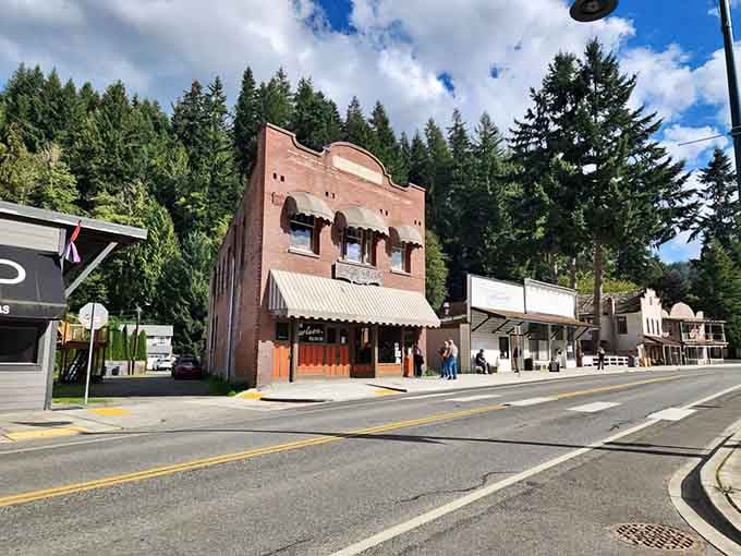 That pink sandstone facade isn't just pretty, it's a piece of Washington history serving seriously good pizza.
