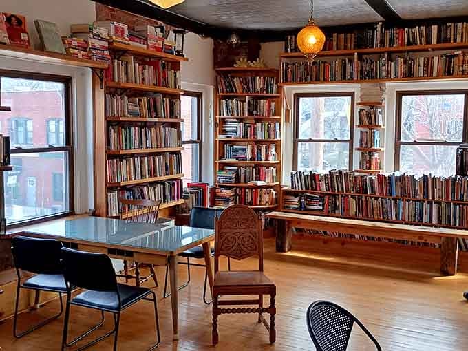 Windows, wooden floors, and walls of books create the kind of reading room you've been dreaming about since childhood.