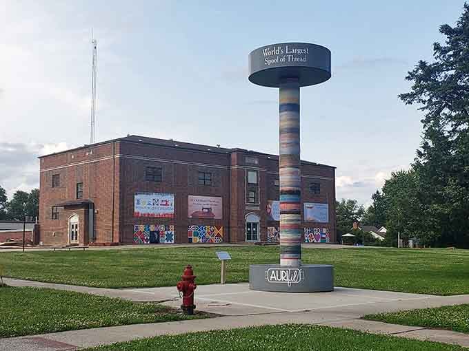 There it is in all its glory, standing tall and proud like a textile monument to small-town creativity.
