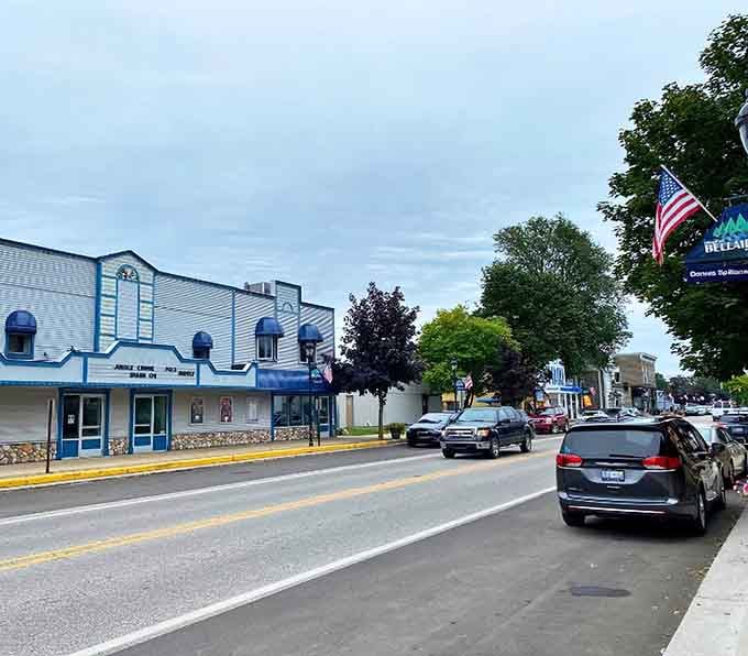 Downtown Bellaire looks like someone colorized a vintage postcard and forgot to mention it's actually real.