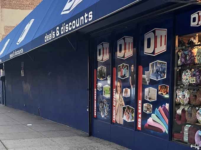 That bold blue storefront isn't just making a statement, it's making you a promise of savings inside.