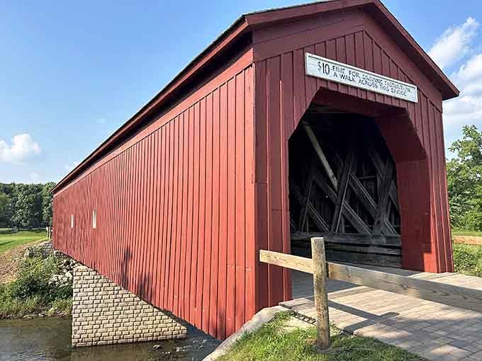 That classic barn-red paint job isn't just pretty, it's practically begging you to grab your camera.