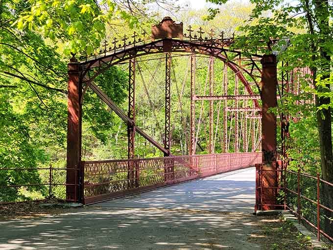 That ornate bridge isn't just an entrance&mdash;it's your dog's gateway to tail-wagging paradise along the Housatonic.