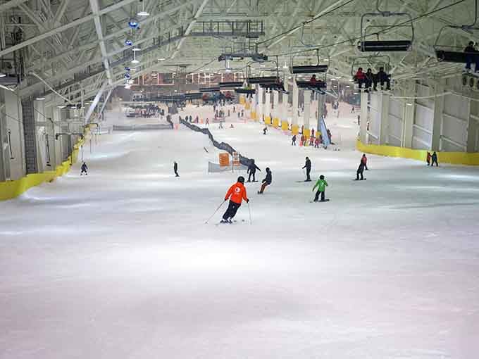 Real snow, real slopes, real chairlifts, and absolutely zero chance of frostbite on the drive home to your driveway.