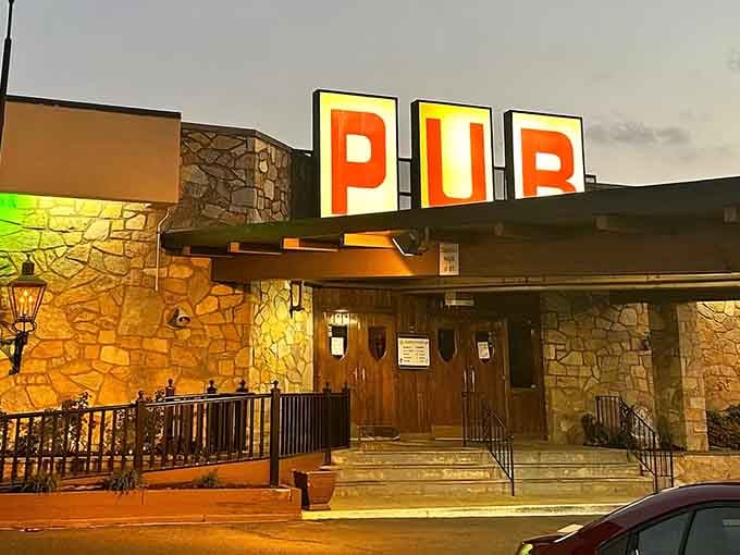 That glowing sign isn't just advertising, it's a beacon calling carnivores home to prime rib paradise.