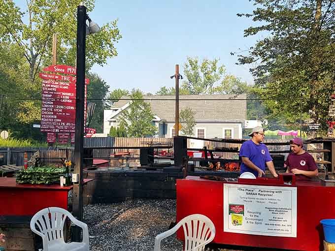Wood-fired grills tended by folks who know their way around a lobster: outdoor cooking elevated to an art form worth the drive.