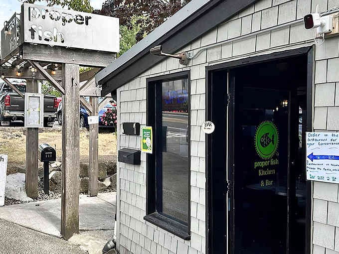 That unassuming exterior hides some of the best fish and chips in the Pacific Northwest, trust me.