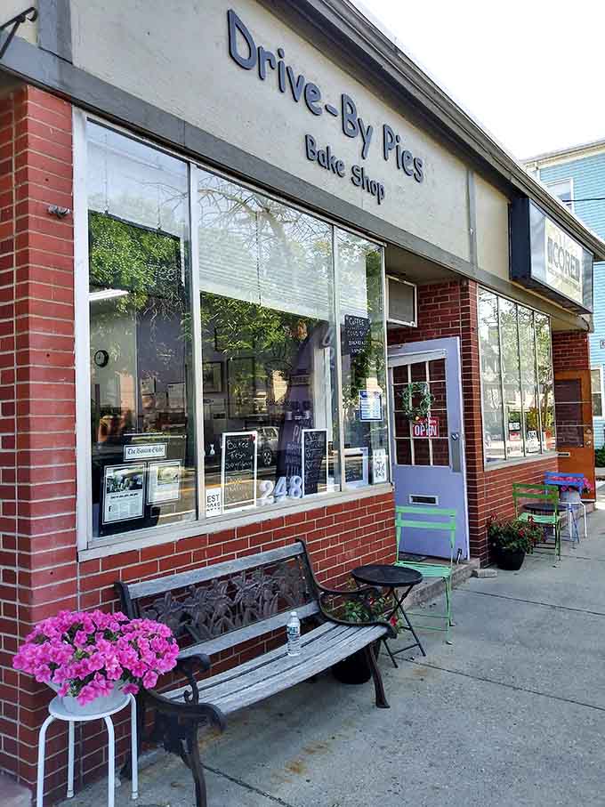 The welcoming facade complete with cheerful flowers and sidewalk seating invites you to slow down and savor something special.