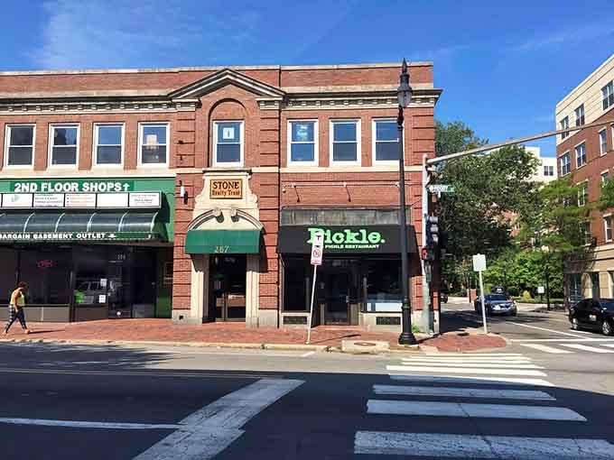 The green awning beckons like a beacon of breakfast hope on Waltham's historic Moody Street.
