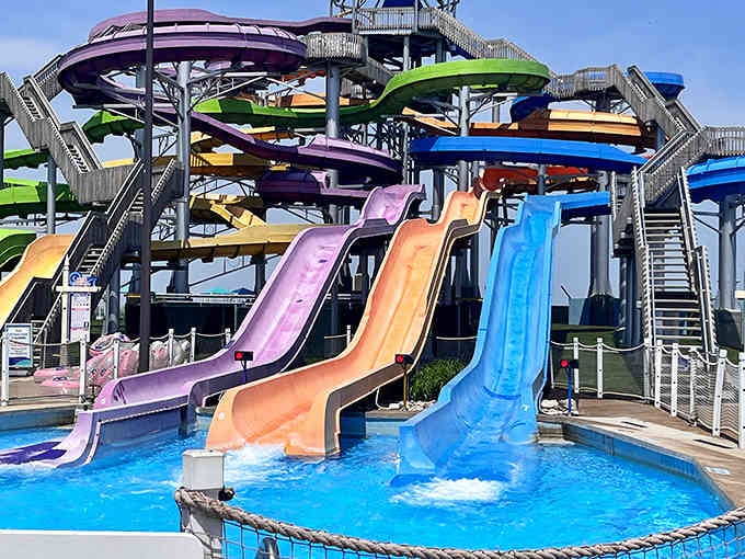 Those colorful slides aren't just pretty, they're your ticket to forgetting you're a responsible adult for a few glorious minutes.