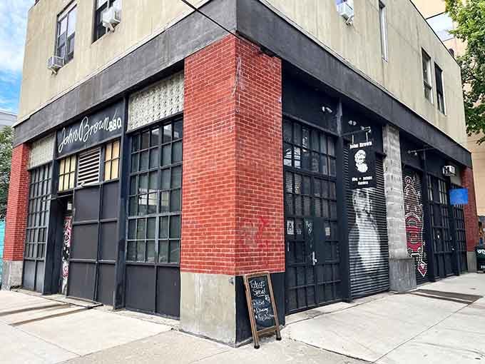 Industrial chic meets barbecue paradise at this Astoria corner spot where exposed brick whispers promises of smoky delights.