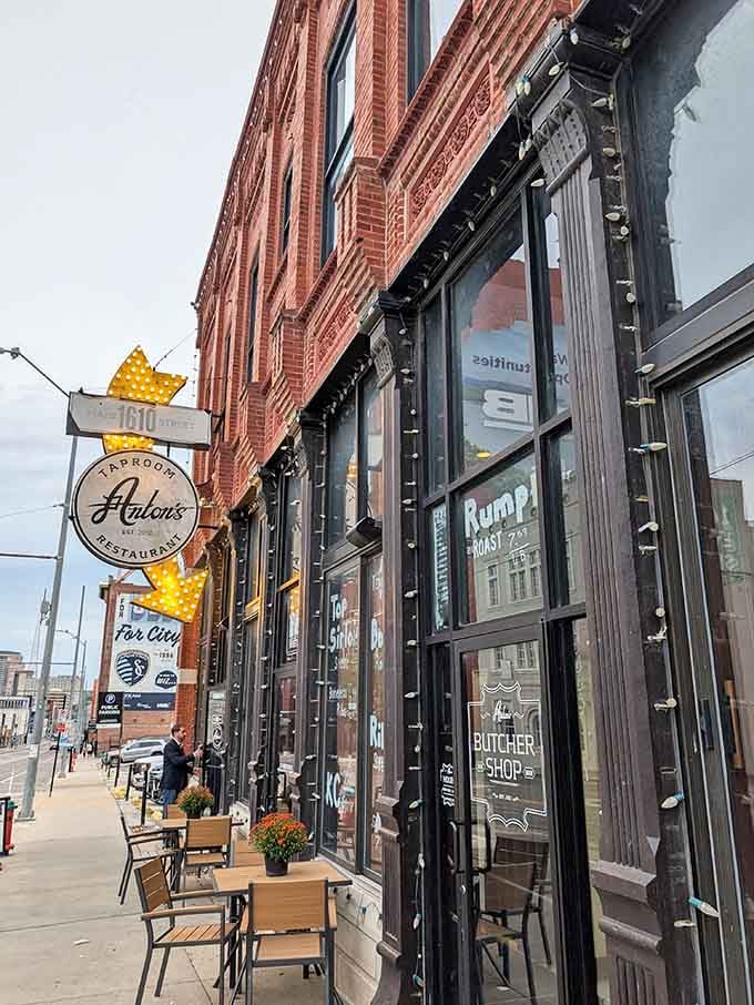 That vintage arrow sign pointing you toward steak paradise is basically the North Star for carnivores.