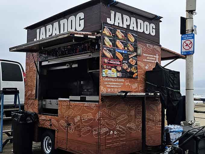 The mobile command center for Japanese-American hot dog excellence, ready to deploy flavor bombs at a moment's notice.