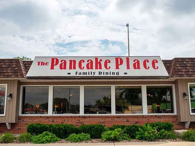 That classic brick exterior hides breakfast dreams bigger than a Packers linebacker's appetite on game day.