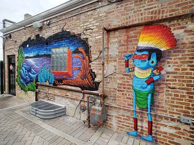 That vibrant street art outside tells you this isn't your grandfather's corner tavern anymore.