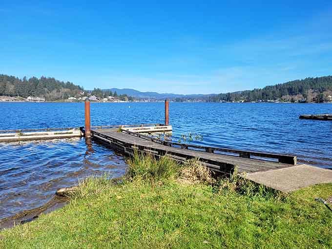 The fishing dock stretches into calm waters like an invitation you can't refuse, promising tranquil mornings ahead.