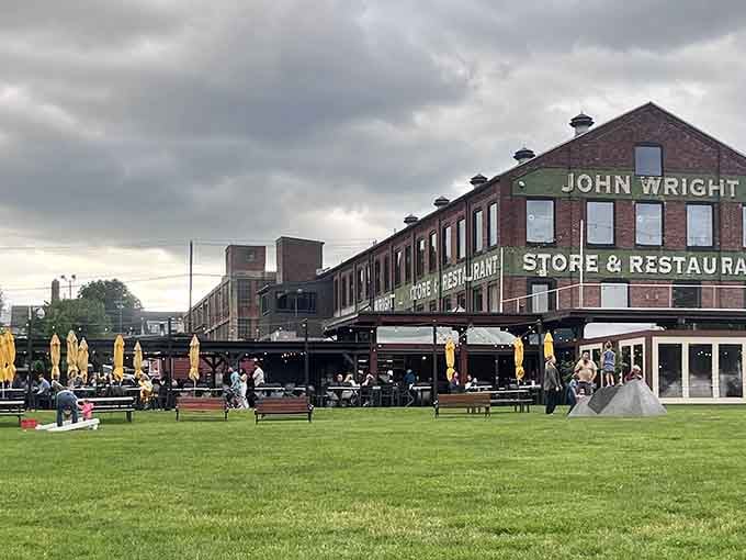 That historic brick facade isn't just for show, it's where industrial heritage meets your next great meal.