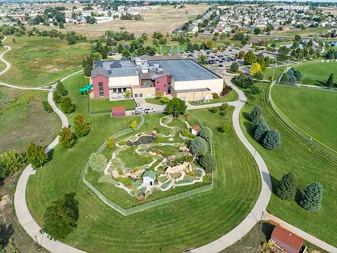 From above, this recreation paradise looks deceptively modest, but inside awaits your year-round summer vacation destination.