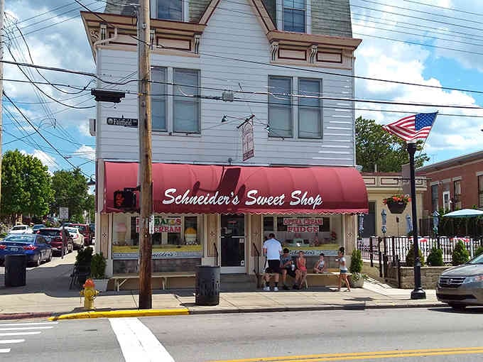 A corner storefront that's been sweetening lives for generations, standing proud like the neighborhood treasure it absolutely is.