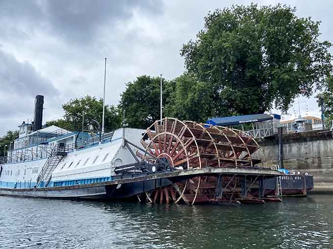 That magnificent paddle wheel isn't just for show; it's a testament to the engineering marvels that once ruled these waters.