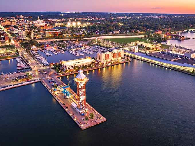 Erie's bayfront at sunset proves that Pennsylvania's been hiding oceanfront real estate this whole time, minus the salt.