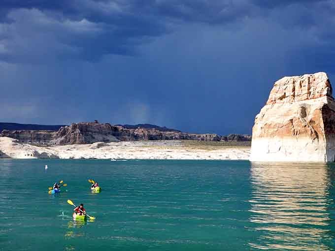 That turquoise water against white rock looks like someone Photoshopped paradise, but it's gloriously real.