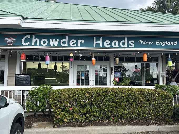 That cheerful signage and colorful buoy collection outside promises New England authenticity in the most unlikely Florida location.
