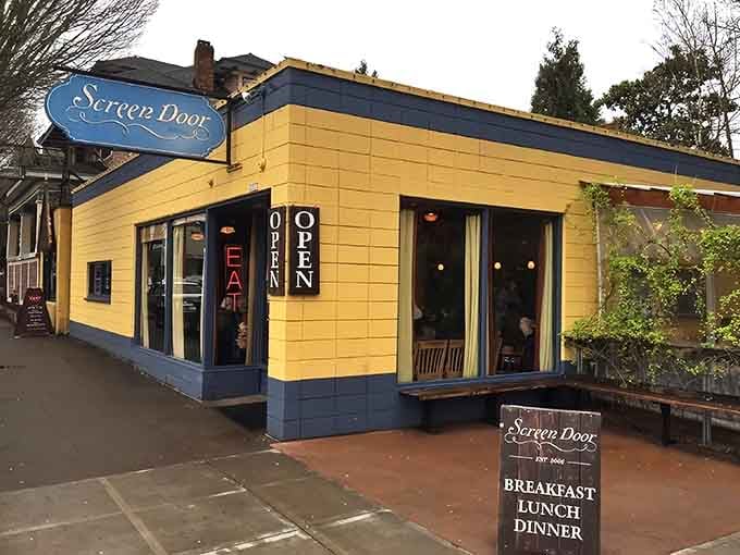 That cheerful yellow exterior isn't just paint, it's a beacon calling you to brunch bliss.