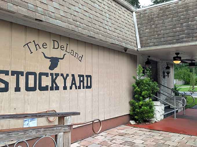 That longhorn logo isn't just decoration, it's a promise that serious beef awaits inside this DeLand institution.