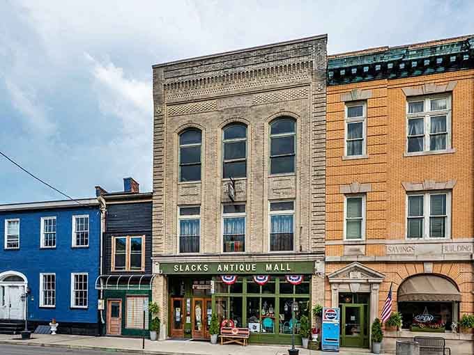 Historic storefronts stand proud, proving charm doesn't require a trust fund or a second mortgage to enjoy.
