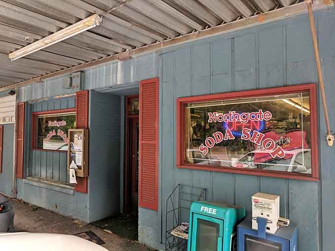 That blue-painted exterior isn't trying to be trendy; it's just been cool since before cool was a thing.