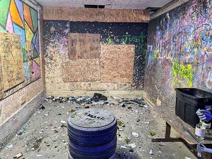 The aftermath of a good rage session looks surprisingly artistic, like a Jackson Pollock painting with attitude.