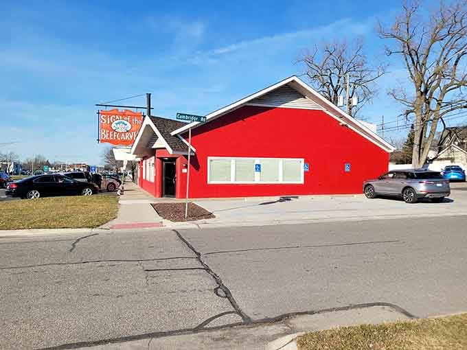 That cheerful red exterior isn't trying to be subtle, and honestly, why should it be?