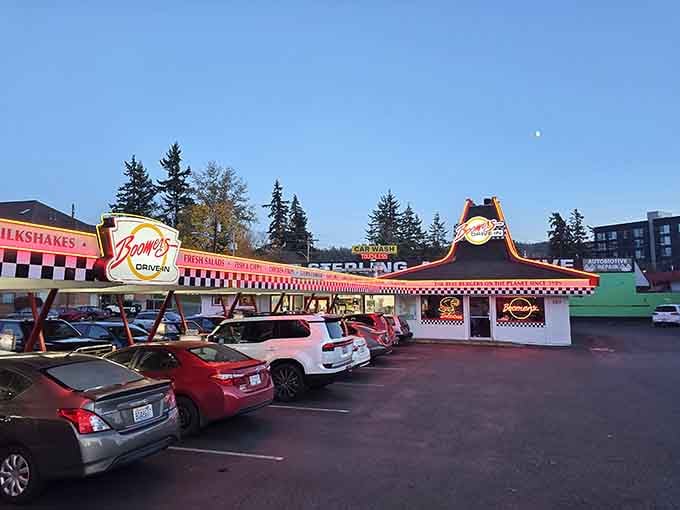 Classic checkered patterns and vintage neon create an exterior so authentically retro, you'll check your phone to confirm it's still 2024.