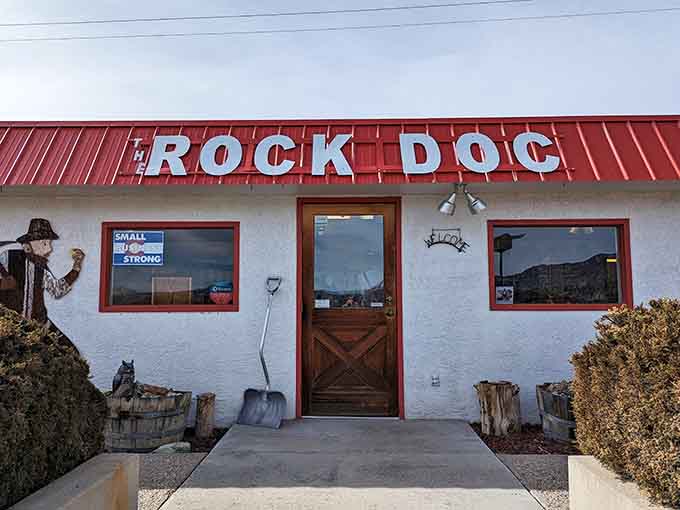 The unassuming entrance hides a treasure trove that would make Indiana Jones trade his whip for a rock hammer.