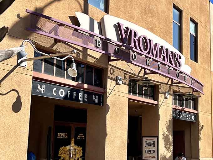 That iconic purple signage beckons book lovers like a lighthouse guides ships safely to shore.