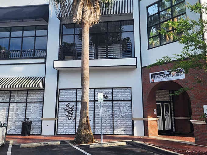 The storefront proudly declares itself America's first doodle restaurant, which is quite the claim to fame, honestly.