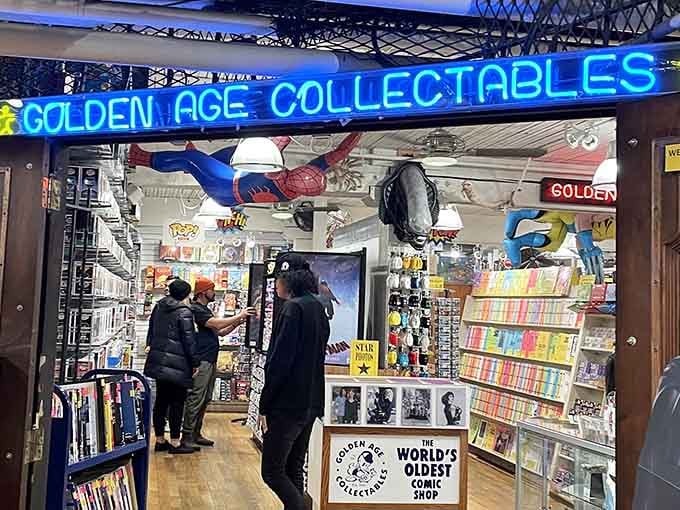 That glowing neon sign isn't just welcoming you in, it's practically begging you to rediscover your childhood dreams.