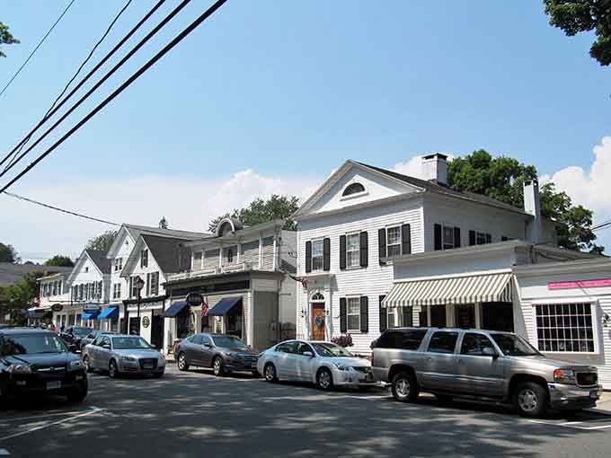 Main Street Essex looks like someone built a time machine and decided the 1800s had the right idea about architecture and community.