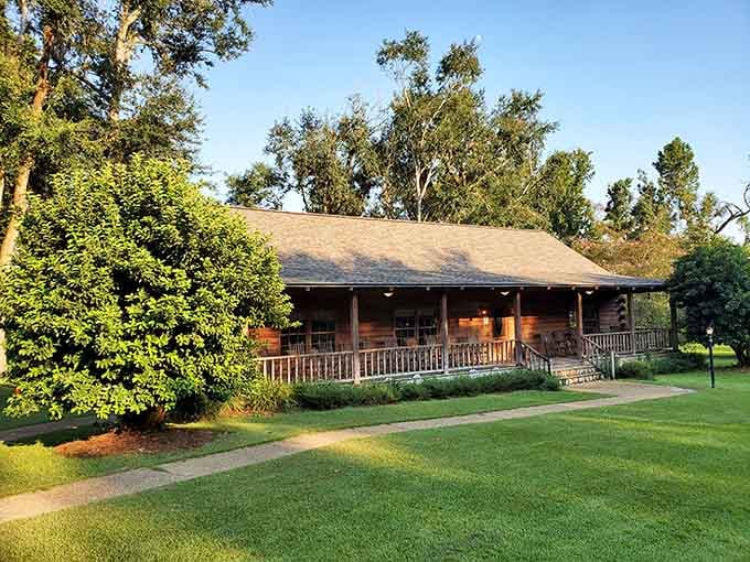 That log cabin exterior isn't just for show; it's your first hint that something special awaits inside.