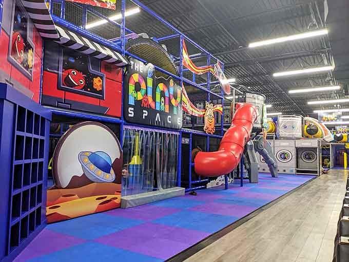 Multi-level cosmic chaos where tiny astronauts train for missions involving maximum fun and zero gravity naps.