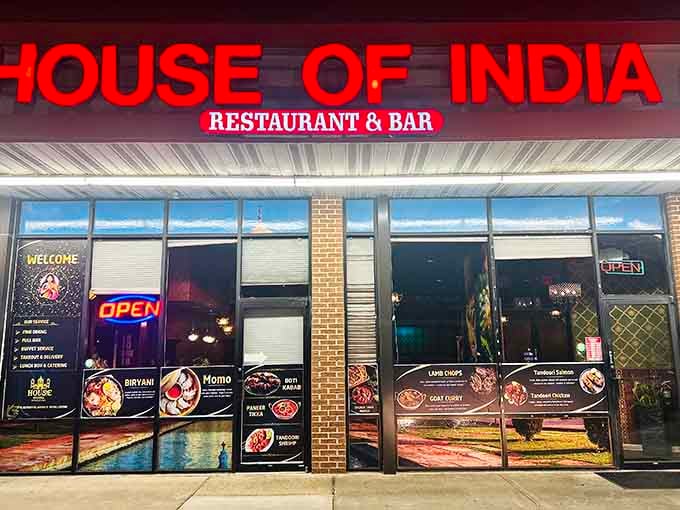 That bold red sign isn't just announcing a restaurant, it's basically a beacon calling you to buffet paradise.