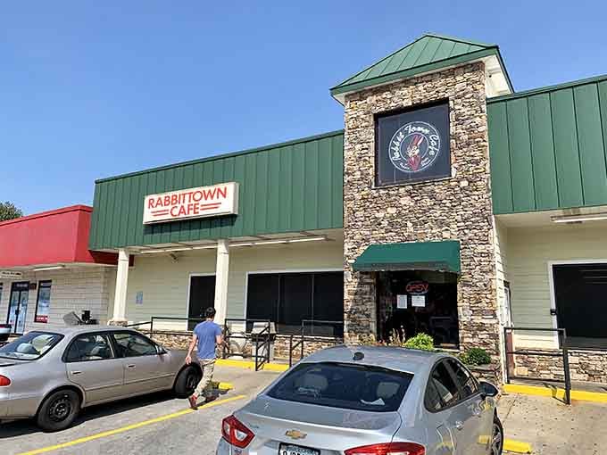 That green awning and brick tower aren't fancy, but they mark the spot where breakfast dreams come true.