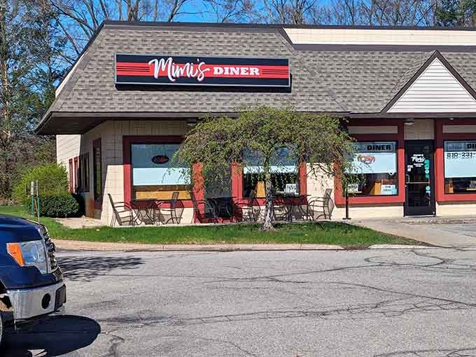 That red signage isn't just welcoming you&mdash;it's practically giving you a bear hug from the curb.