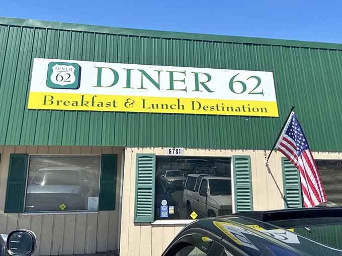 That green metal exterior might be humble, but inside awaits breakfast glory beyond your wildest diner dreams.