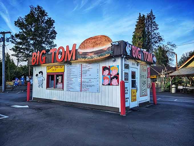 That giant burger on the roof isn't just decoration, it's a legally binding promise of deliciousness.