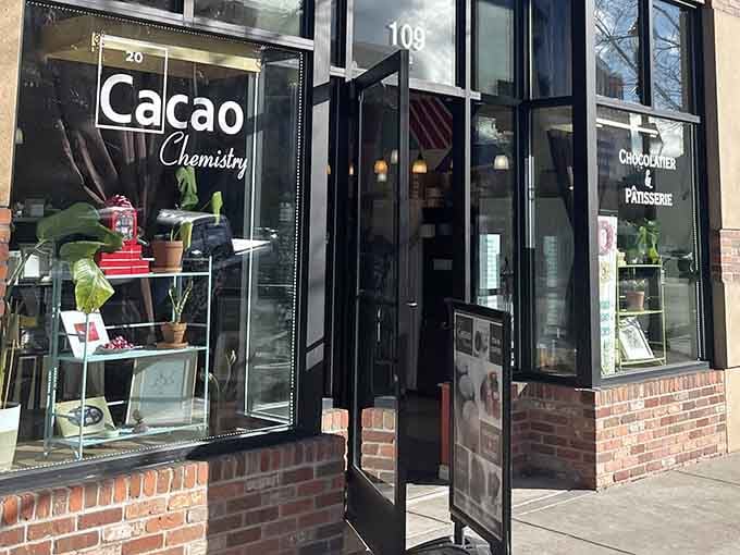 That storefront isn't just inviting you in; it's practically begging you to discover chocolate magic inside.