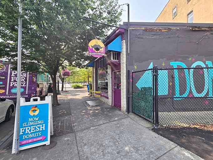 That purple and turquoise exterior isn't just eye candy, it's a promise of the sweet chaos waiting inside.