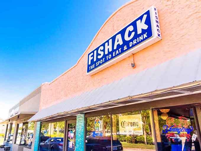 That blue sign isn't just making a claim, it's throwing down a gauntlet to every other seafood spot in town.